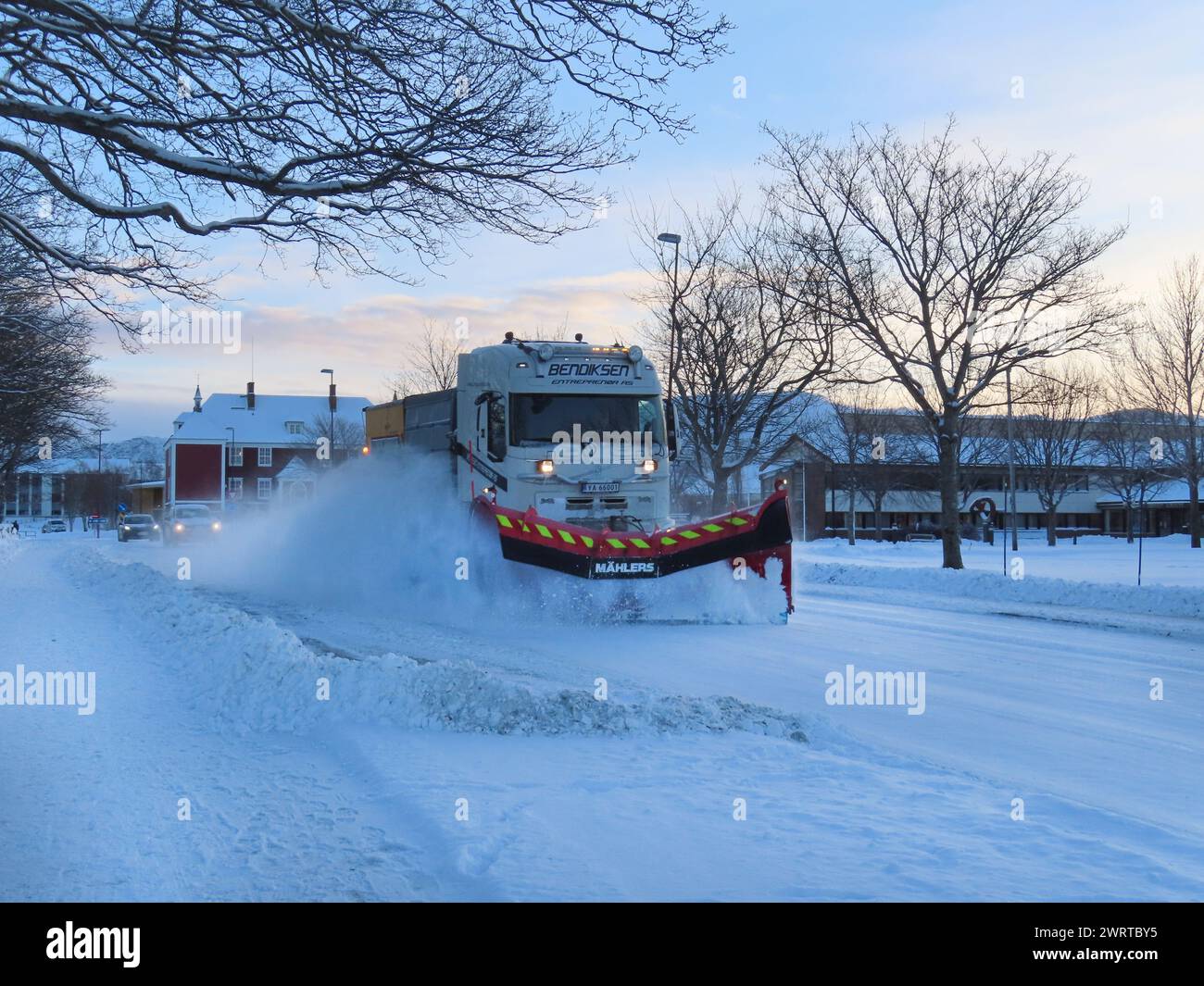 Snowplough in Bronnoysund, Norway 2024 Stock Photo - Alamy