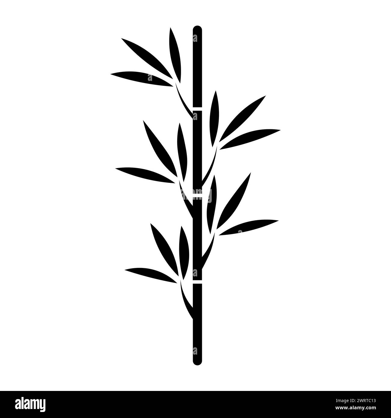 black vector bamboo icon on white background Stock Vector Image & Art ...