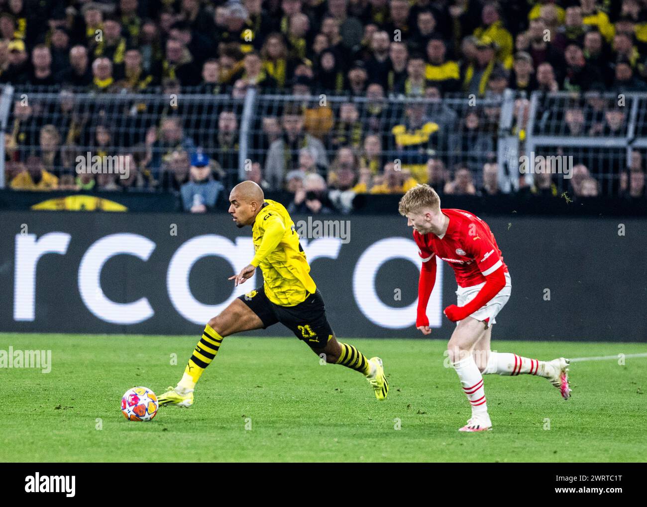 Signal-Iduna-Park, Dortmund, 13.03.2024: Donyell Malen (Dortmund) am Ball beim Spiel der ...