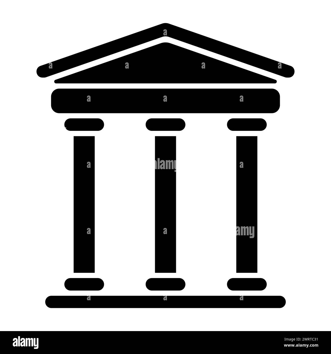 black vector bank icon on white background Stock Vector Image & Art - Alamy