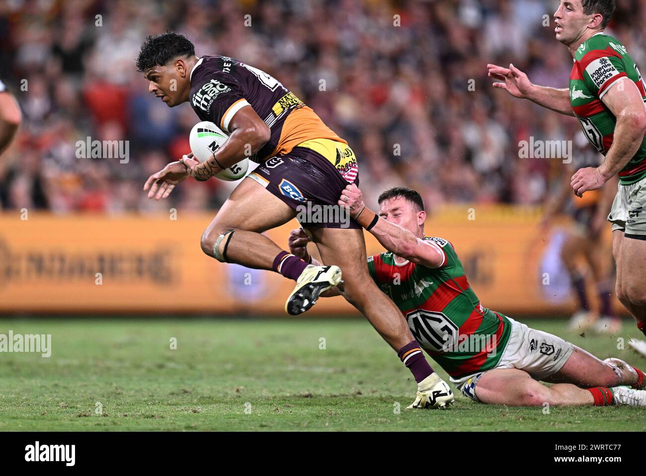 Brisbane, Australia. 14th Mar, 2024. Selwyn Cobbo of the Broncos during ...