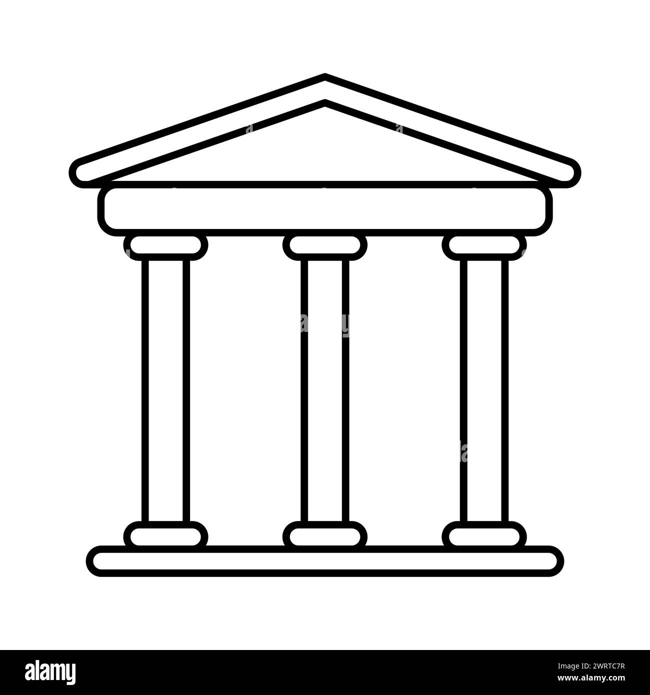 black vector bank icon on white background Stock Vector Image & Art - Alamy