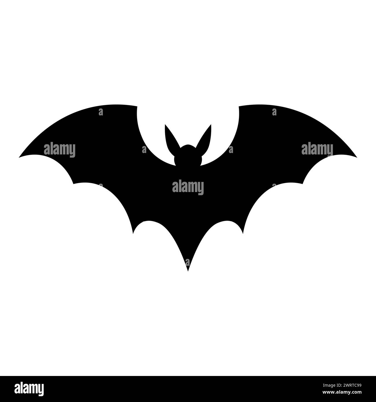black vector bat icon on white background Stock Vector Image & Art - Alamy