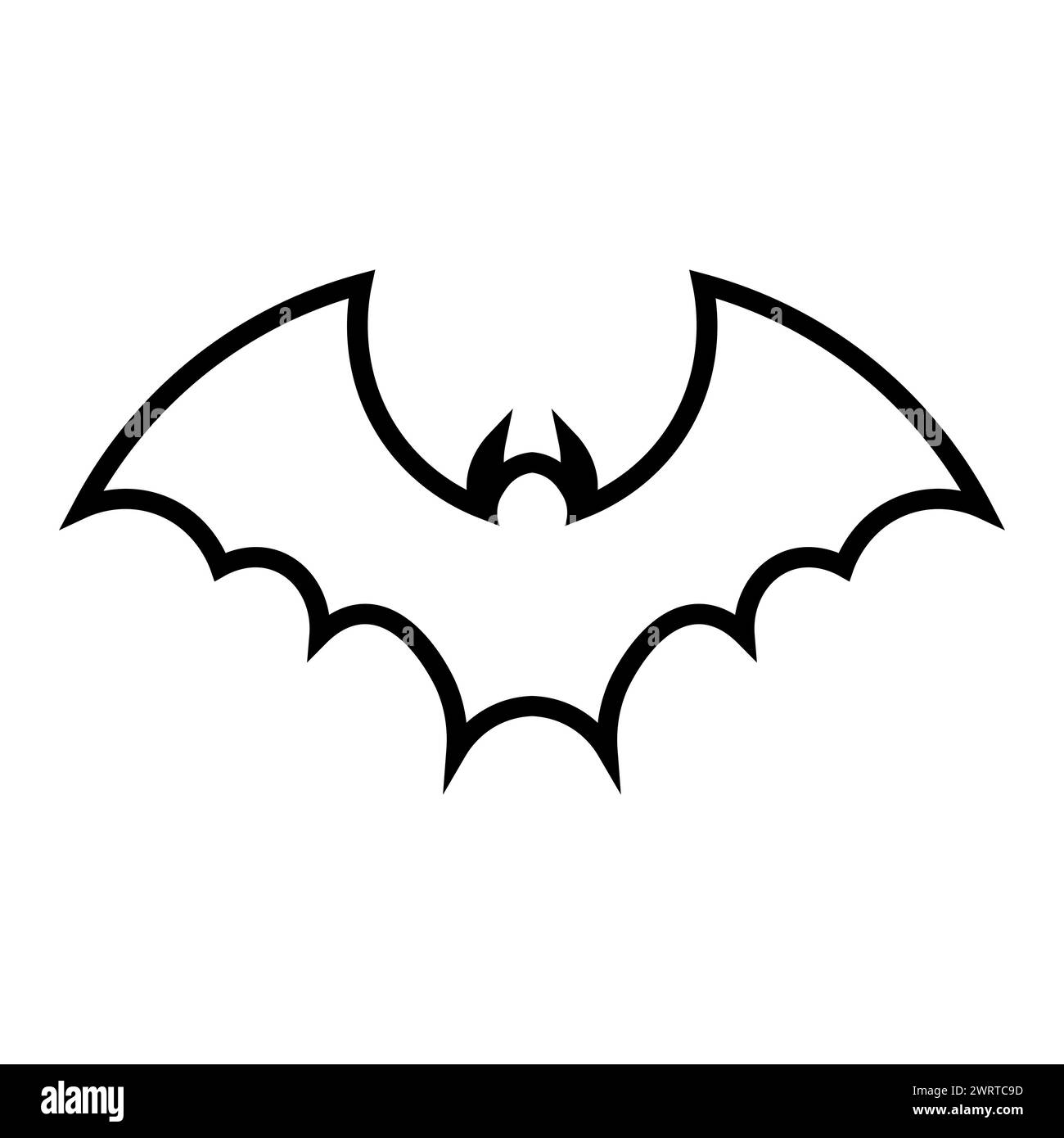 black vector bat icon on white background Stock Vector Image & Art - Alamy