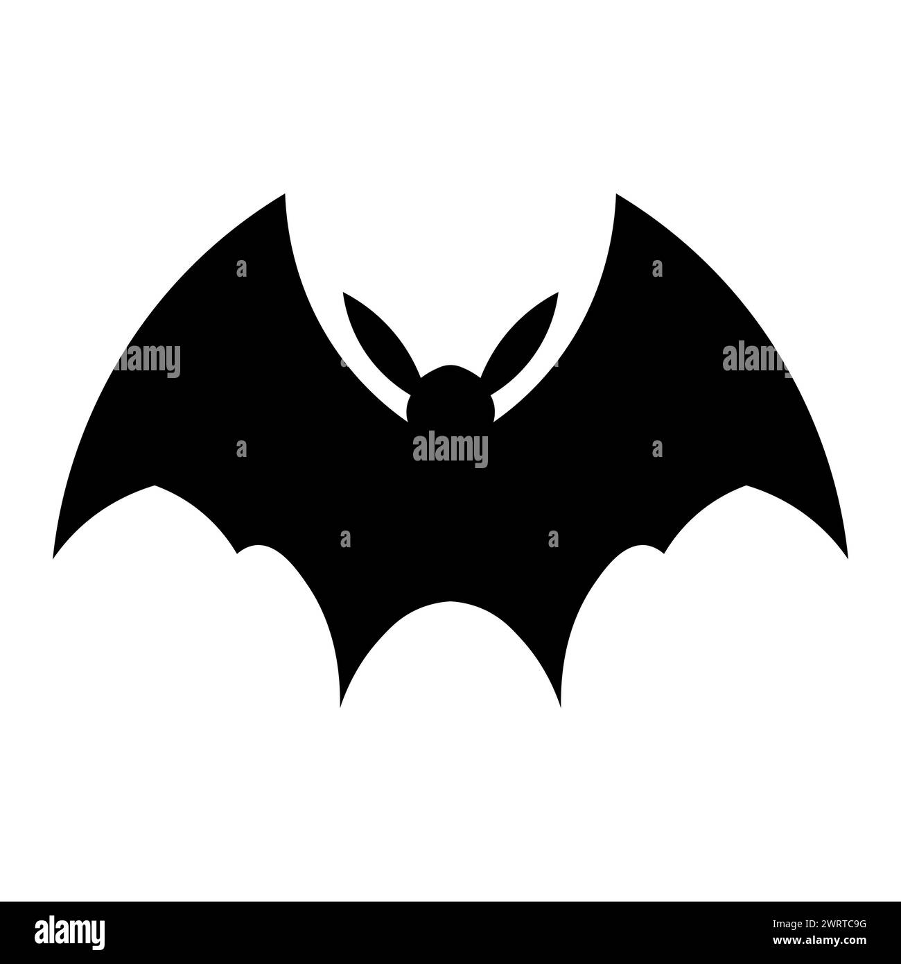 black vector bat icon on white background Stock Vector Image & Art - Alamy