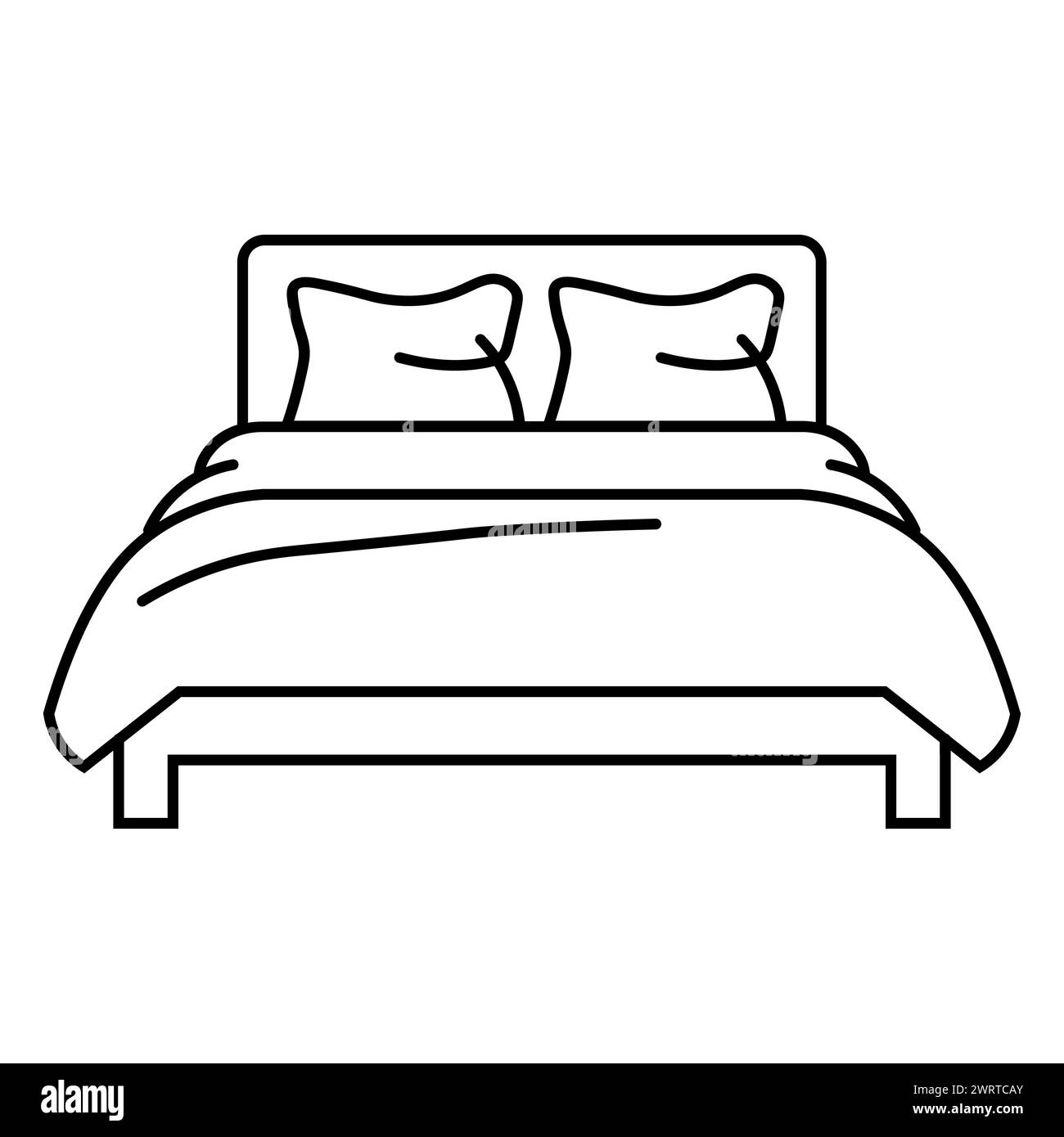 black vector bed icon on white background Stock Vector Image & Art - Alamy