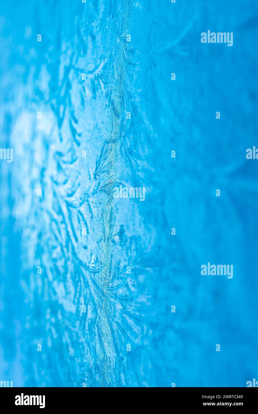 Blue Frost Windscreen Abstract Background Stock Photo - Alamy