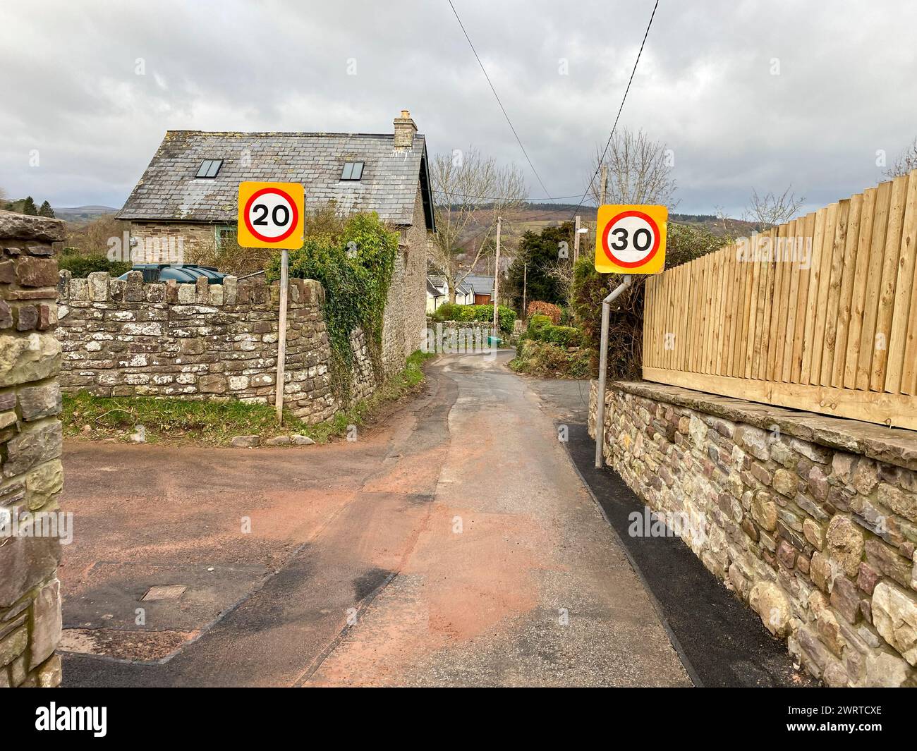 Contradictory Road Signs in Wales Stock Photo - Alamy