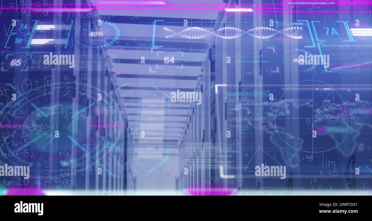 Image Of Interface With Data Processing And Mathematical Equations