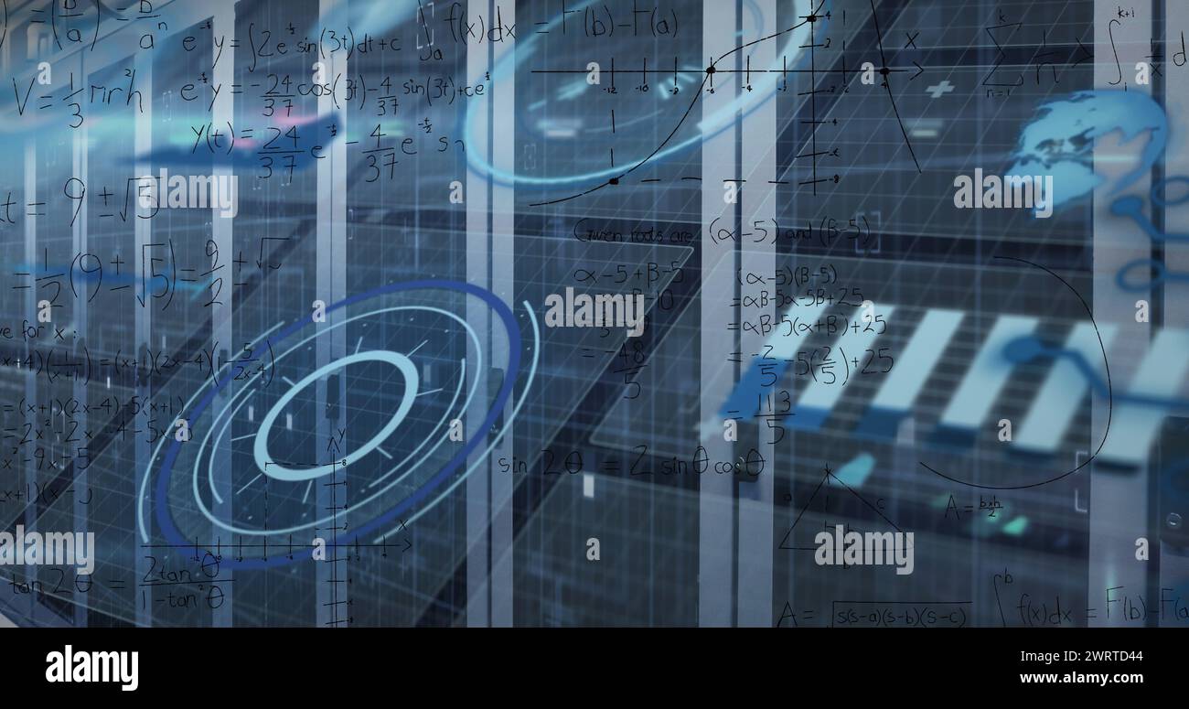 Image Of Interface With Data Processing And Mathematical Equations