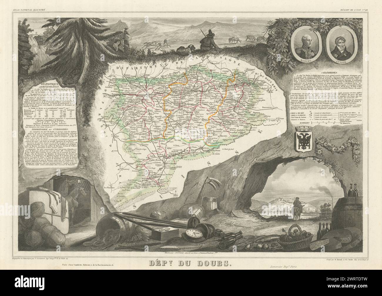 Doubs outline map hi-res stock photography and images - Alamy