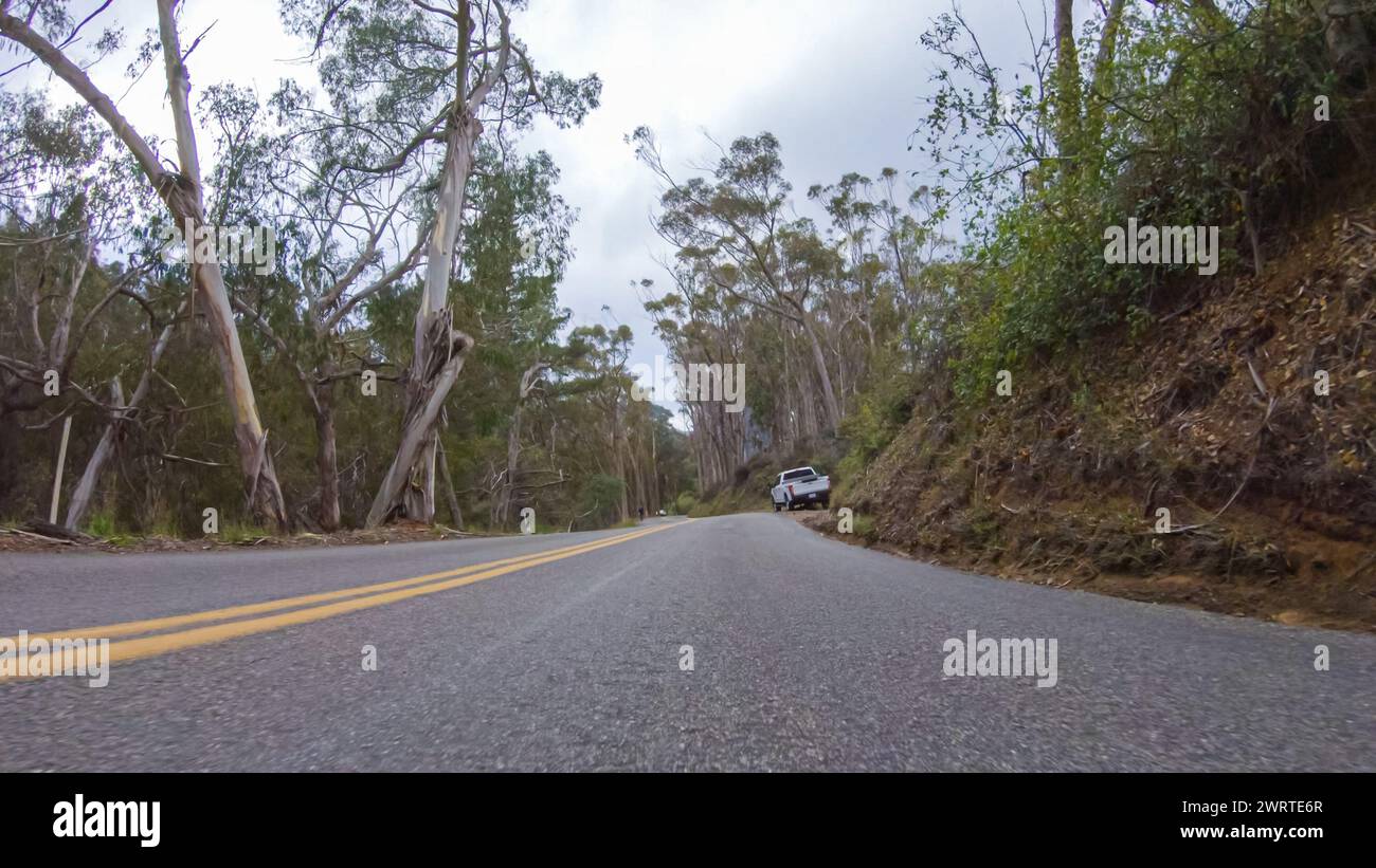 Driving through winter’s embrace in Montana de Oro Stock Photo - Alamy