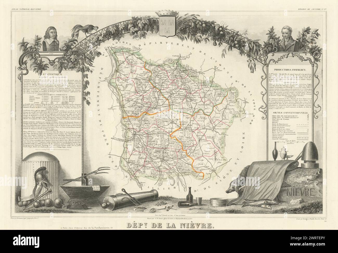 Map of nievre hi-res stock photography and images - Alamy