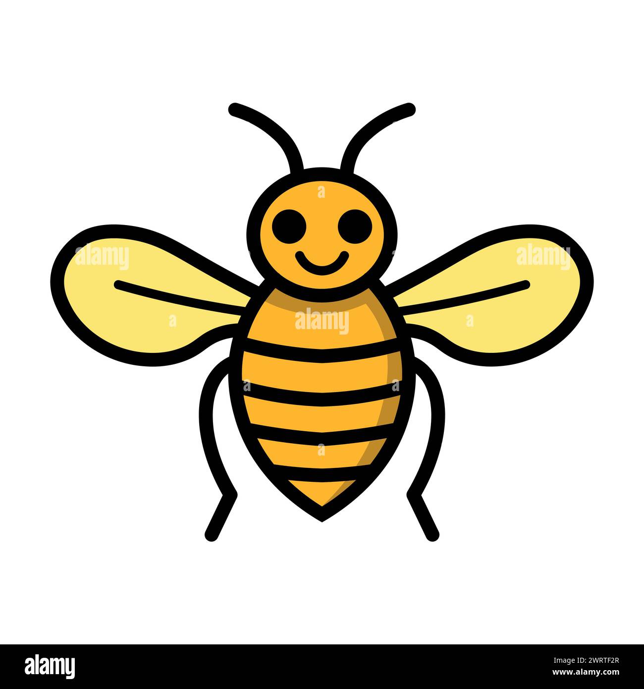 vector bee illustration on white background Stock Vector Image & Art ...