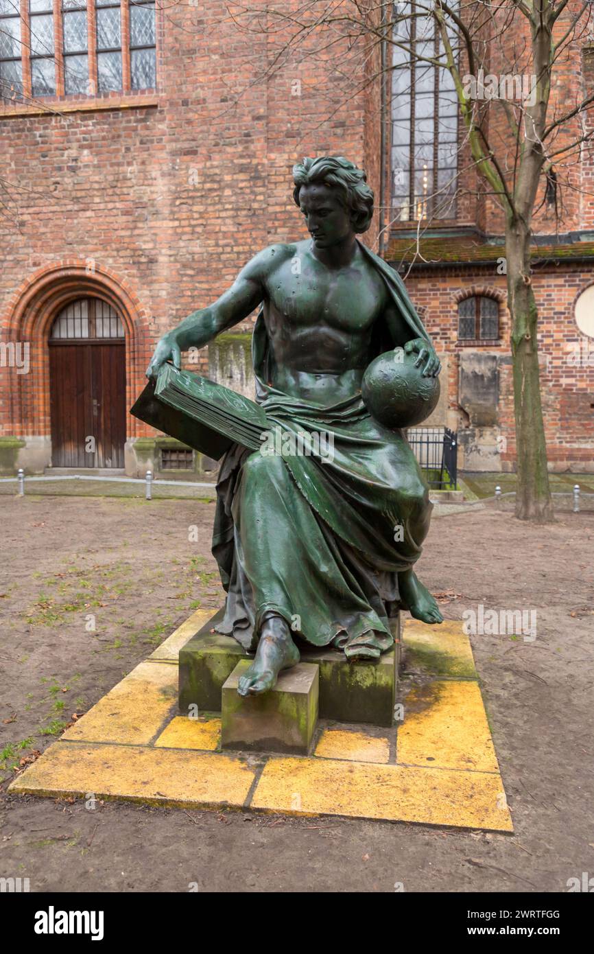 Berlin, Germany - 16 DEC 2021: Bronze statue of Albert Wolff, titled ...