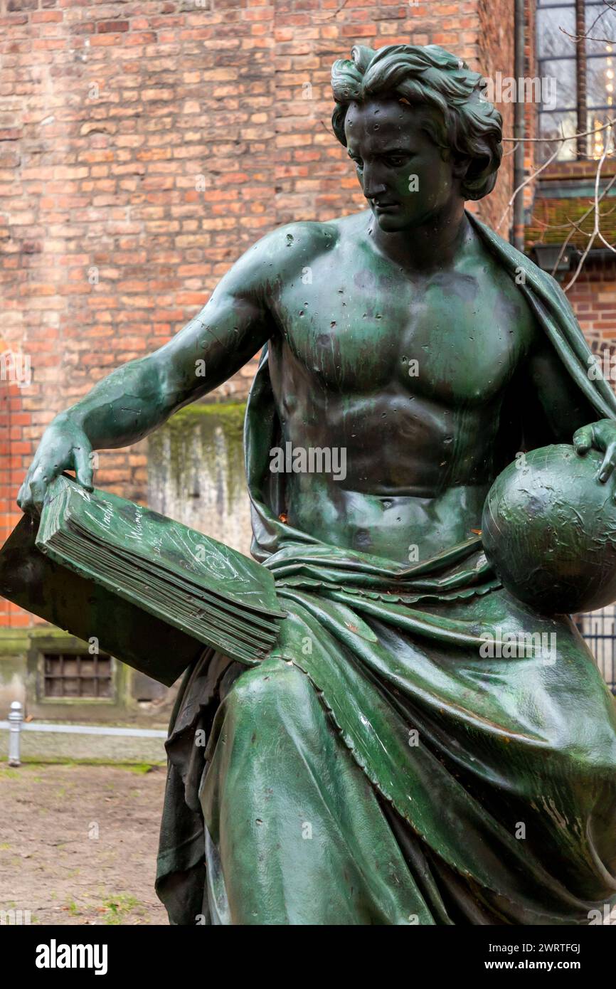 Berlin, Germany - 16 DEC 2021: Bronze statue of Albert Wolff, titled ...
