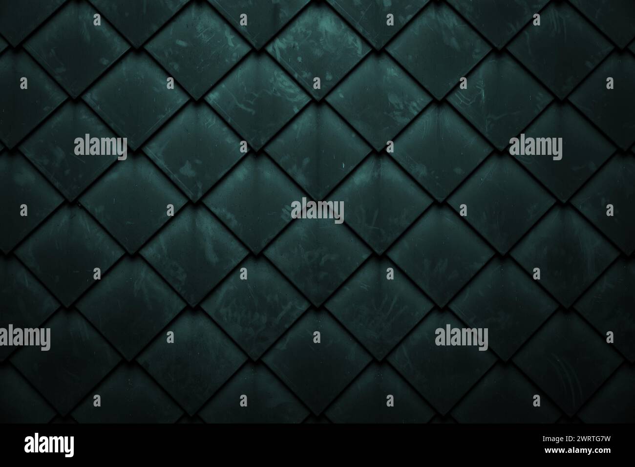 Diamond shaped fish scale tiled wall texture background close up Stock ...