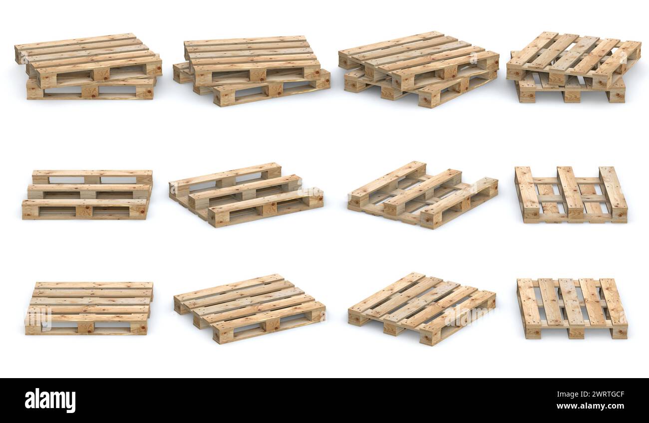 Wooden Pallet Set , This is a 3d rendered computer generated image ...