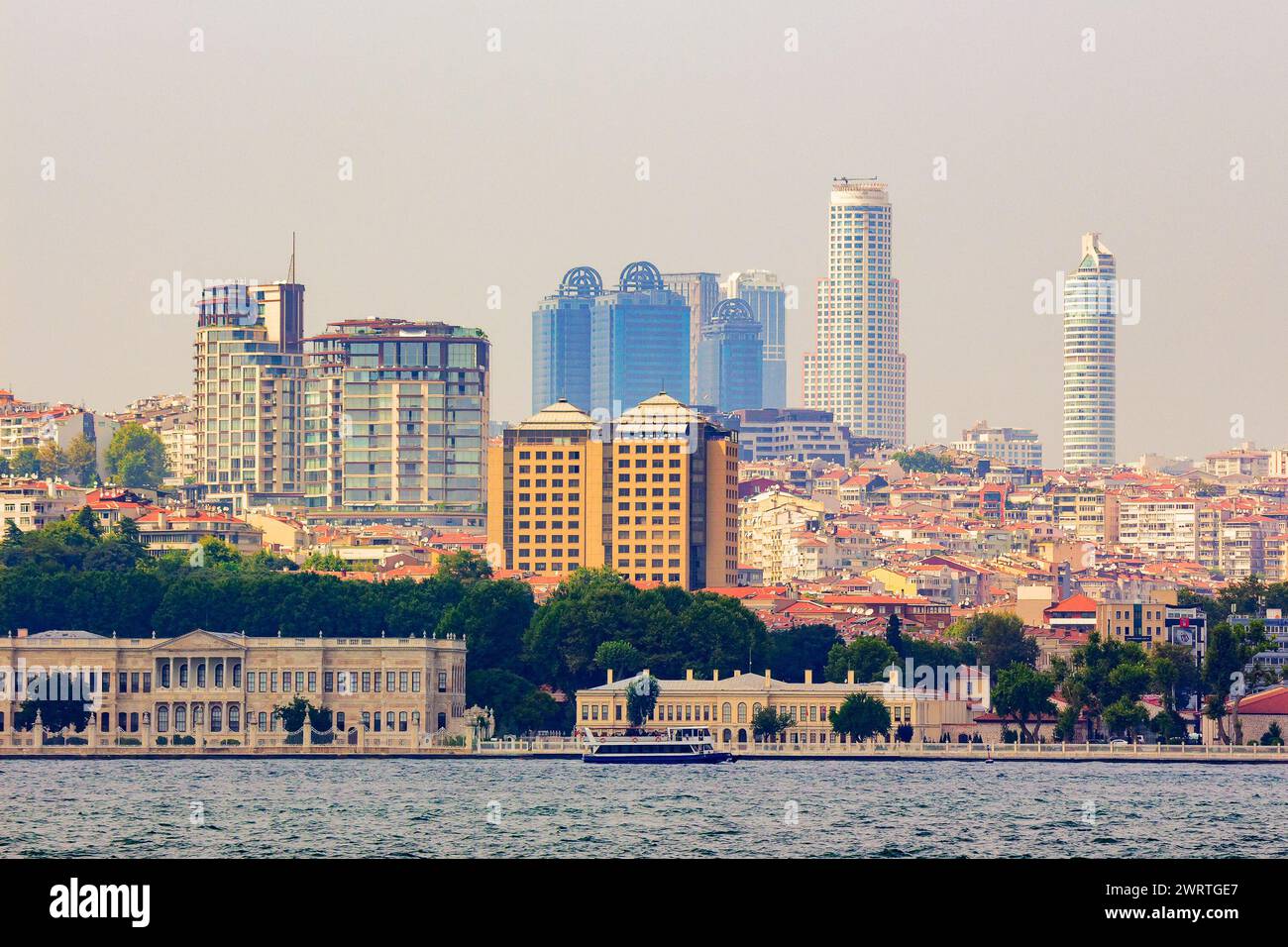 istanbul, turkey - 18 aug, 2015: skyscrapers in the far distance of the ...