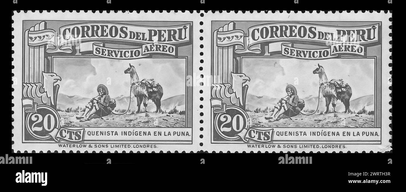 Stamp peru Black and White Stock Photos & Images - Alamy