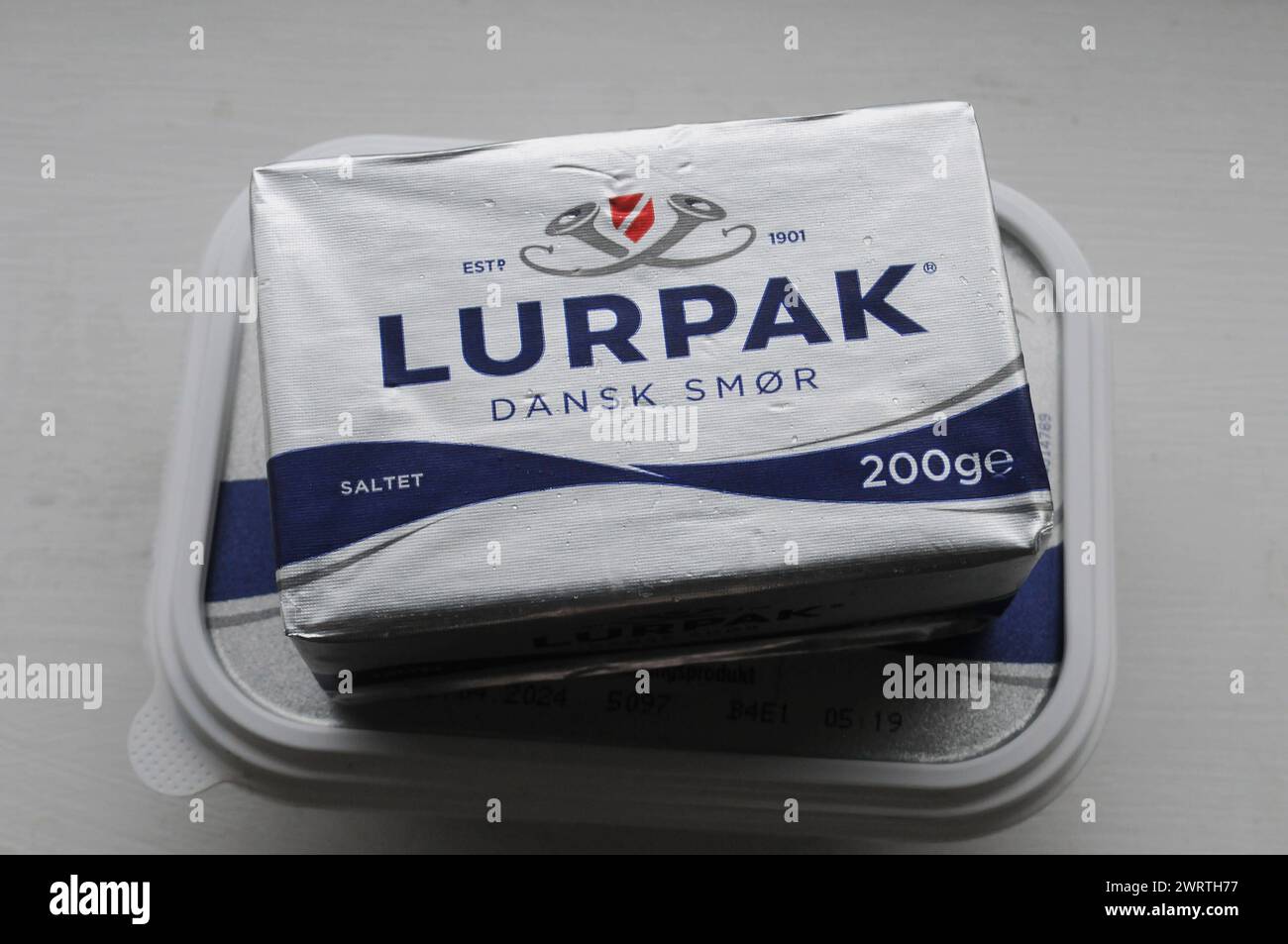 Kastrup/Copenhgen/ Denmark /14 March 2024/Danish lurpak butter in ...