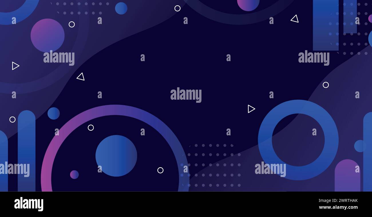 Colorful geometric panoramic background. Trendy composition of blue ...