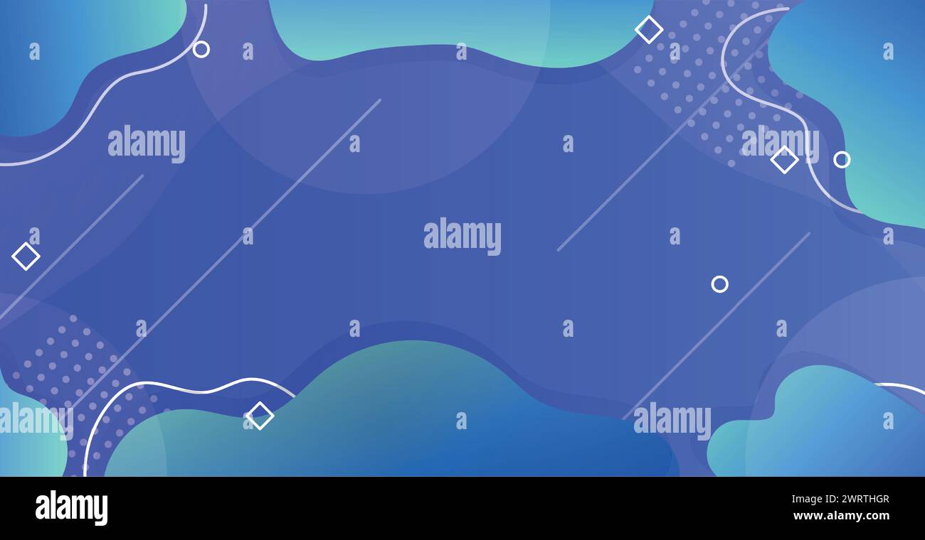 Colorful geometric panoramic background. Trendy composition of blue ...
