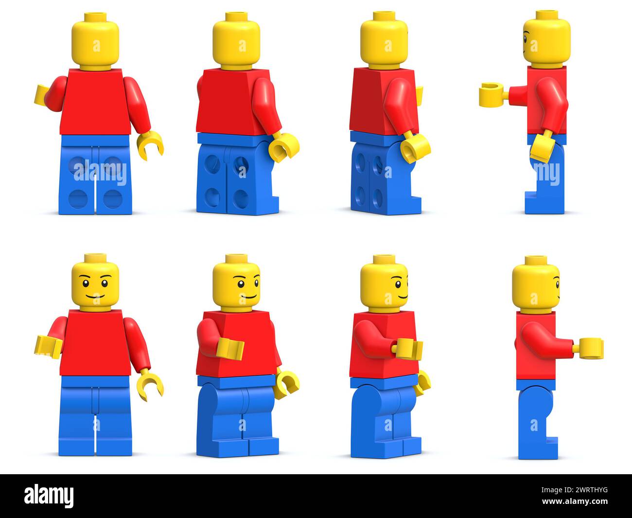 Plastic Man Toy Set This Is A 3d Rendered Computer Generated Image Isolated On White Stock