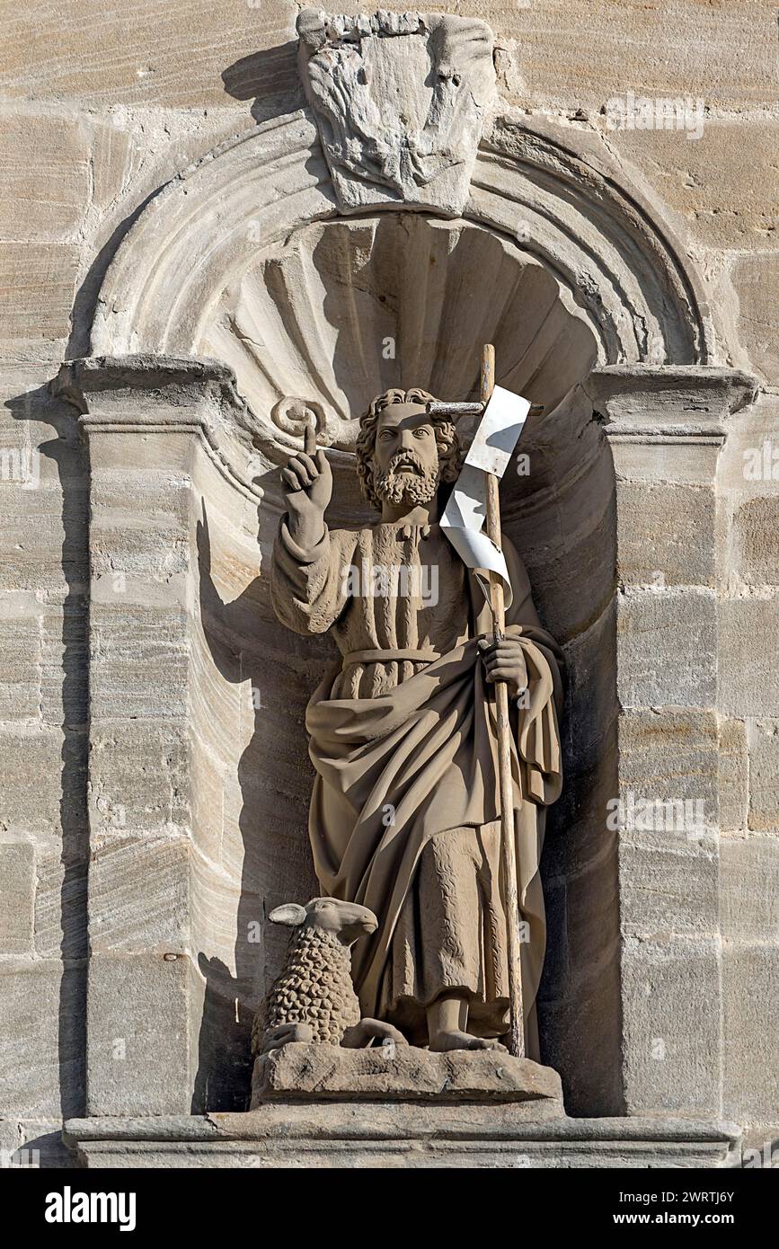 Sculpture of the Saviour with the Lamb of God at the parish church of ...
