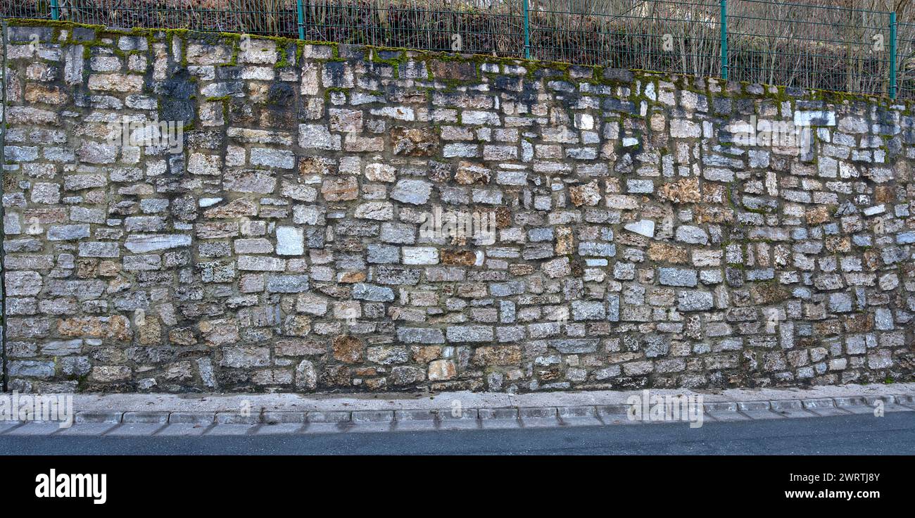 Retaining wall made of natural stone, Egloffstein, Upper Franconia ...