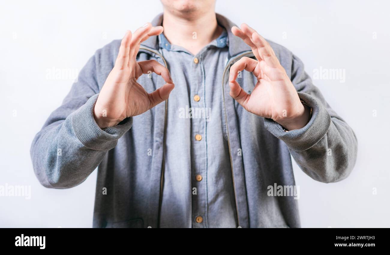 Person talking in sign language. People gesturing in sign language ...