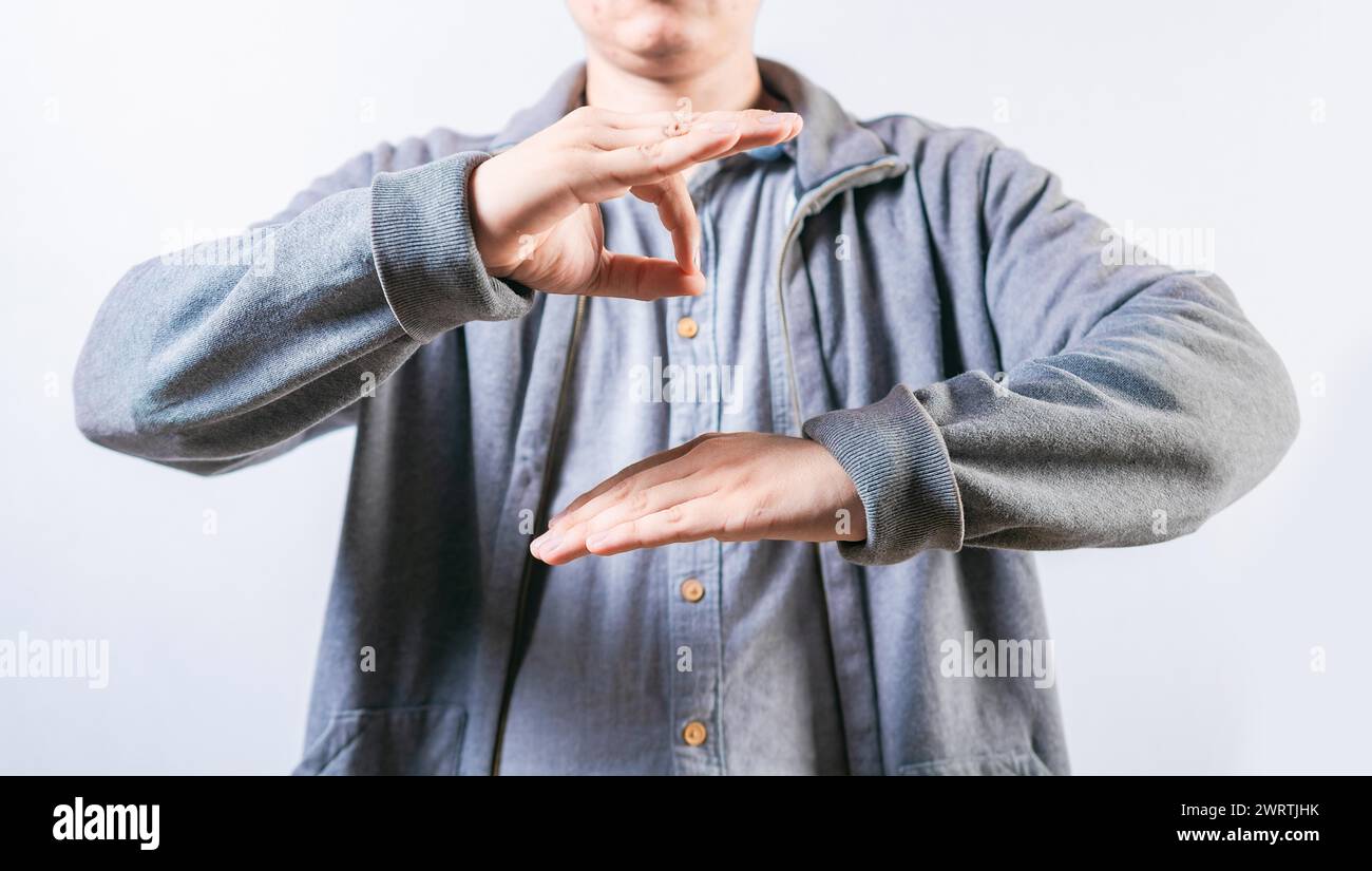People talking in sign language isolated. Interpreter talking in sign ...