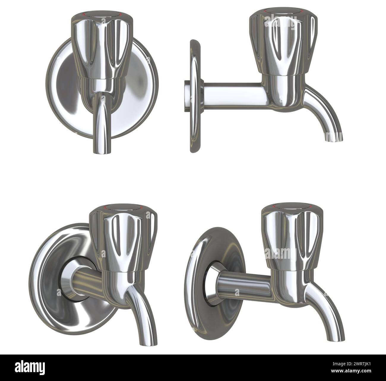 Chrome Tap Set , This is a 3d rendered computer generated image ...