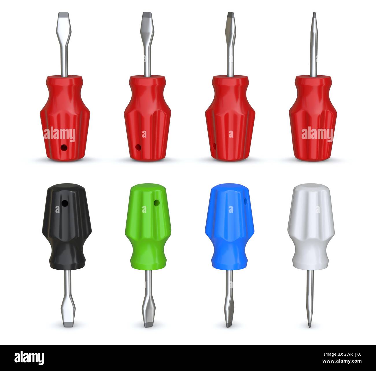 Small Screwdriver Set This Is A 3d Rendered Computer Generated Image Isolated On White Stock