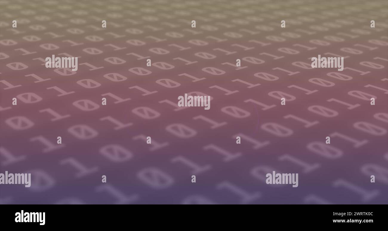 Image of circles and binary coding on black background Stock Photo - Alamy