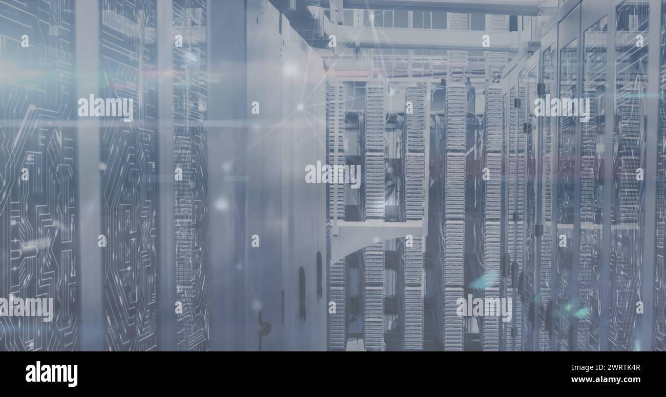 Image of connections over servers Stock Photo - Alamy