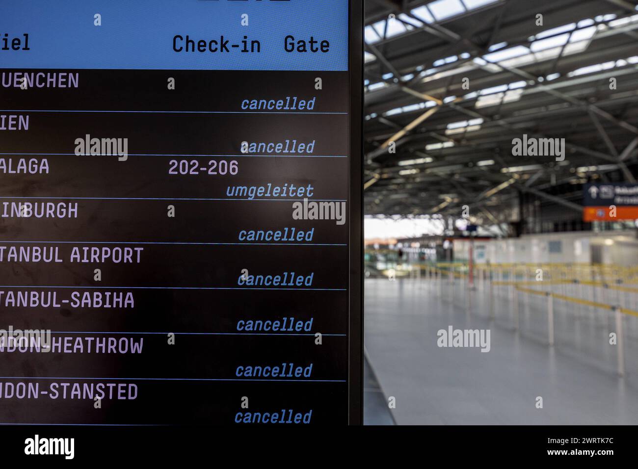 Der Status Cancelled, Annulliert, umgeleitet, diverted dominiert auf ...
