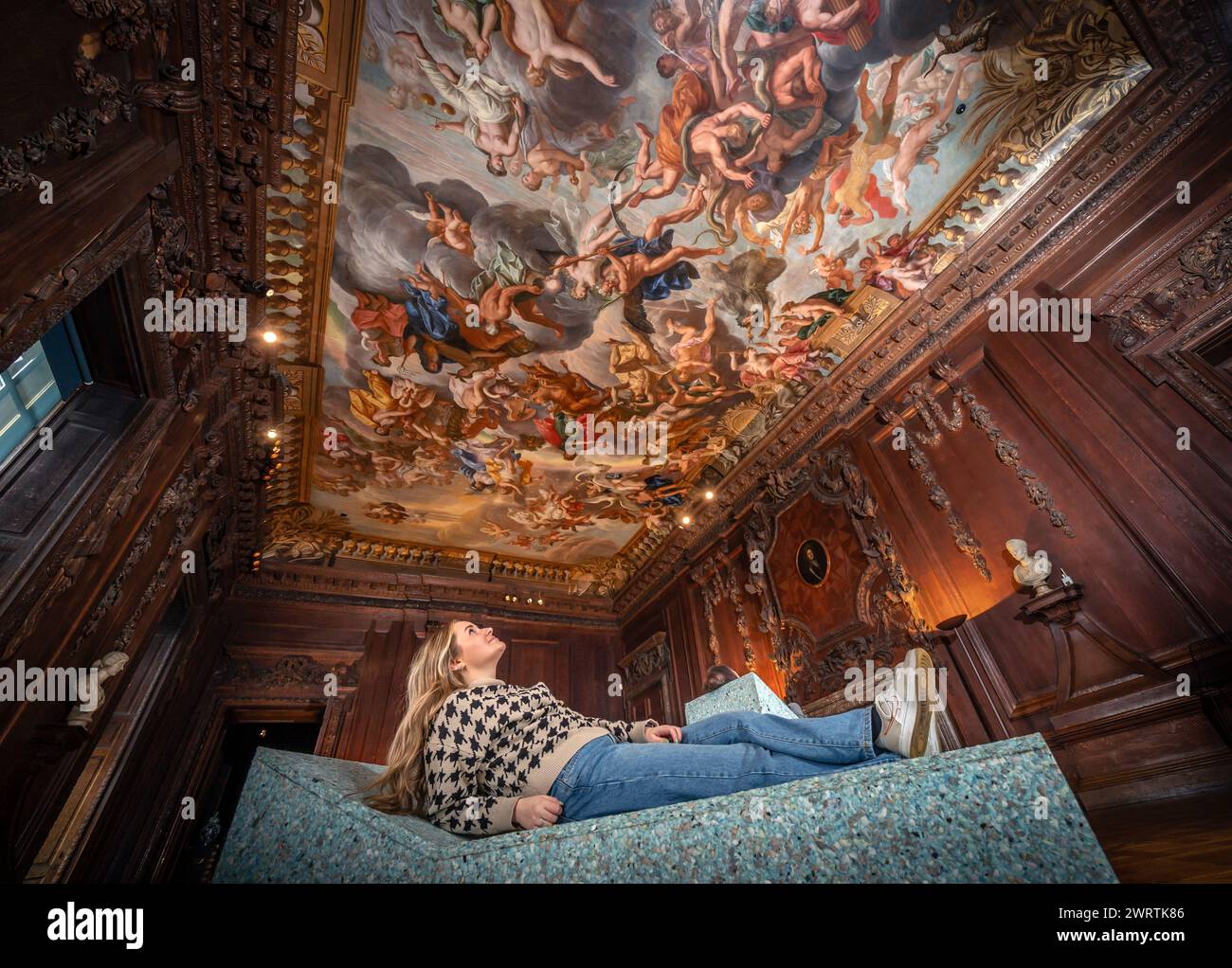 Ellie Bell relaxes on an interactive art work at the Picturing ...