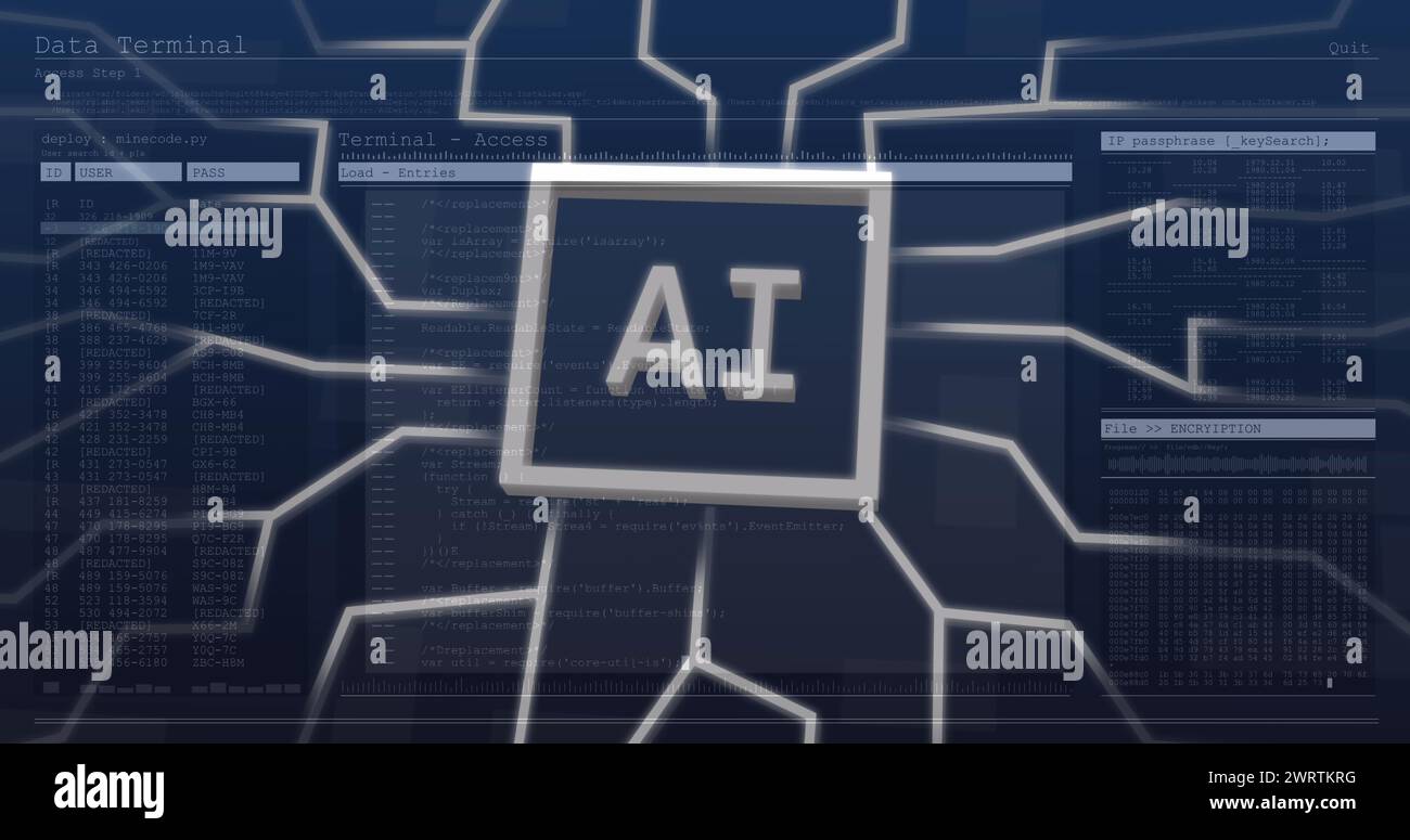 Image of ai data processing over computer circuit board Stock Photo - Alamy