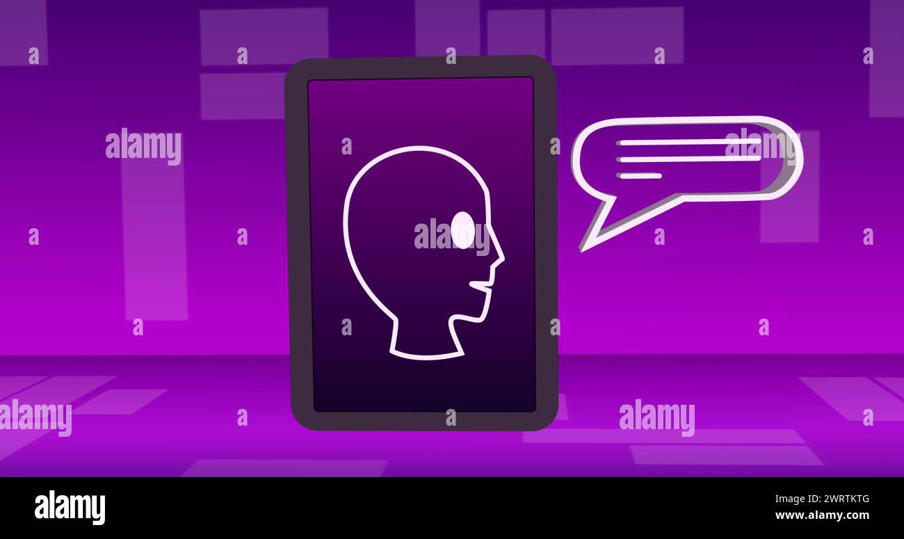 Image of ai data processing and icons over computer screen Stock Photo ...