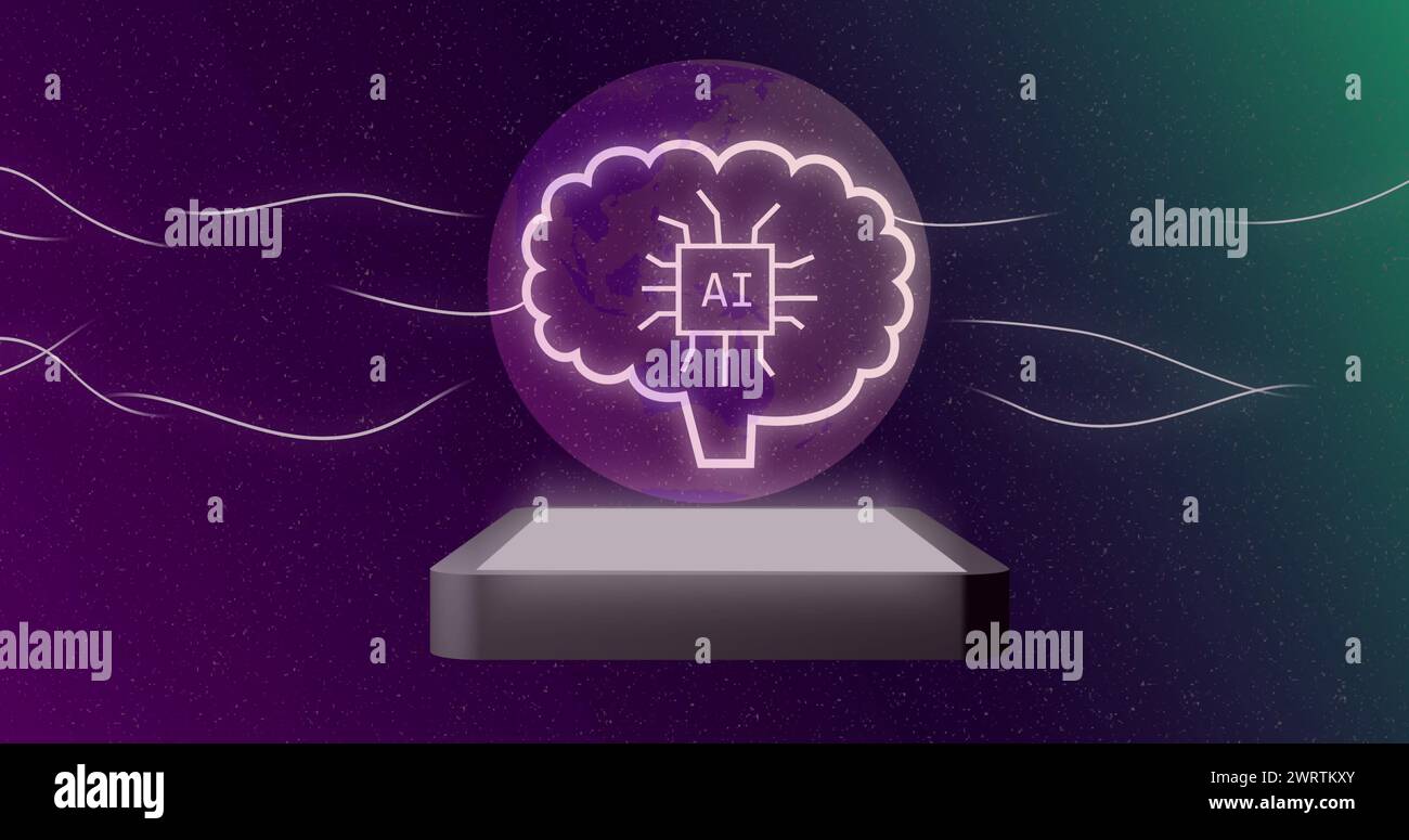 Image of ai data processing over computer screen Stock Photo - Alamy