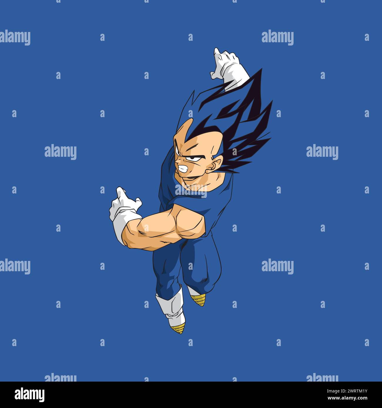 dragon ball character vegeta fight cartoon anime vector illustration ...