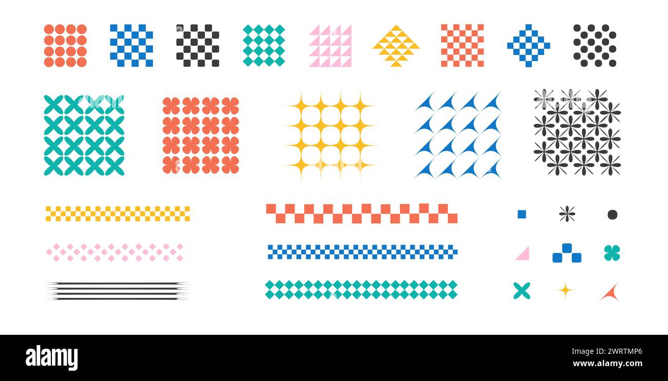 Vector illustration. Set of ornaments, geometry figures different ...