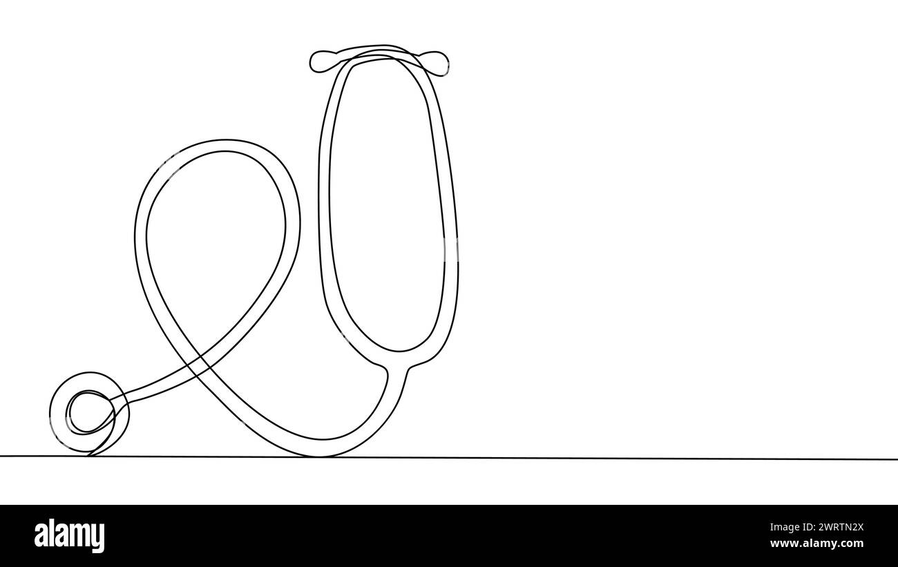 Single line draw stethoscope, equipment for doctor examining patient ...