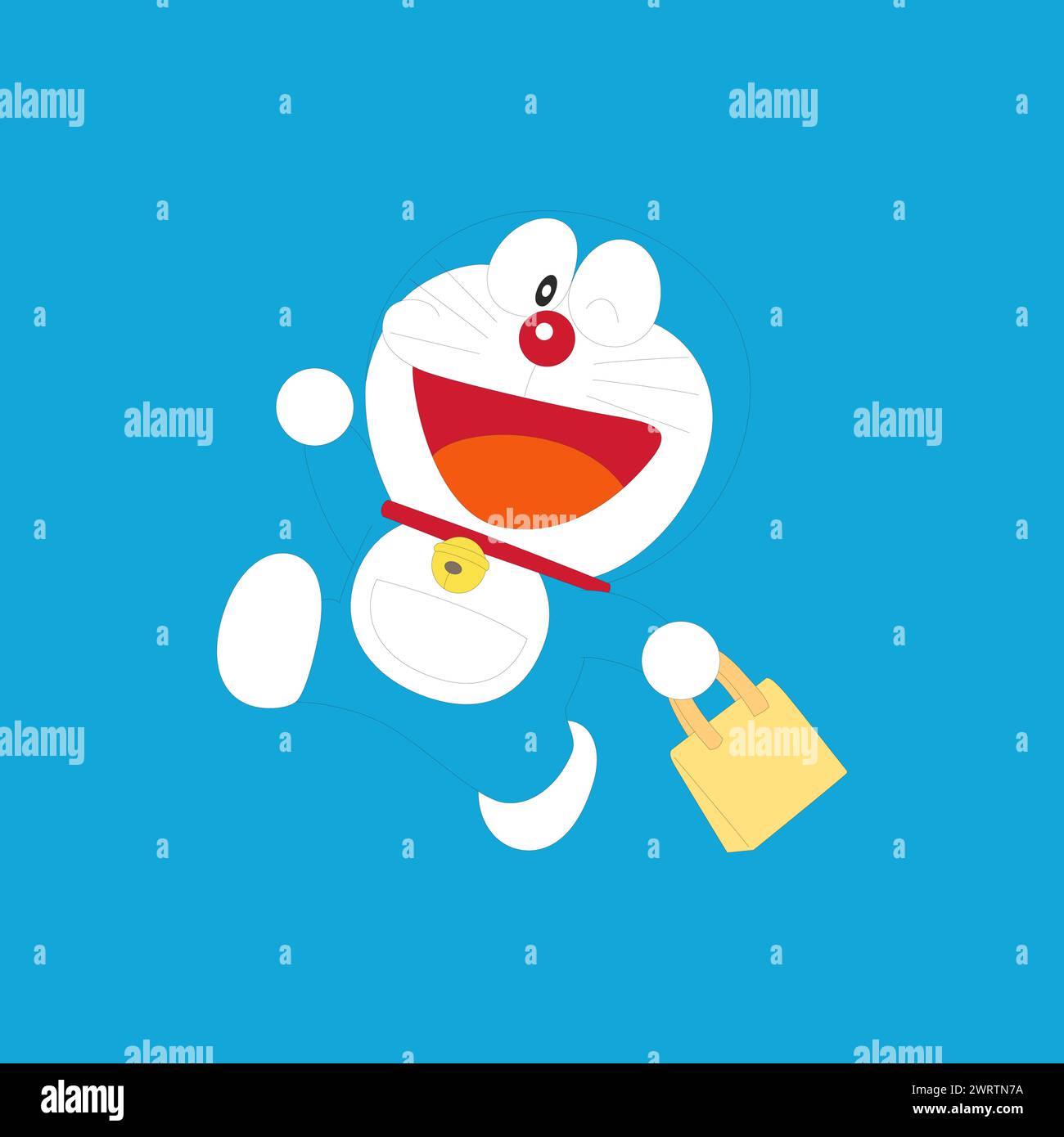 Doraemon Cartoon Went Shopping Japanese Character Manga Series Vector