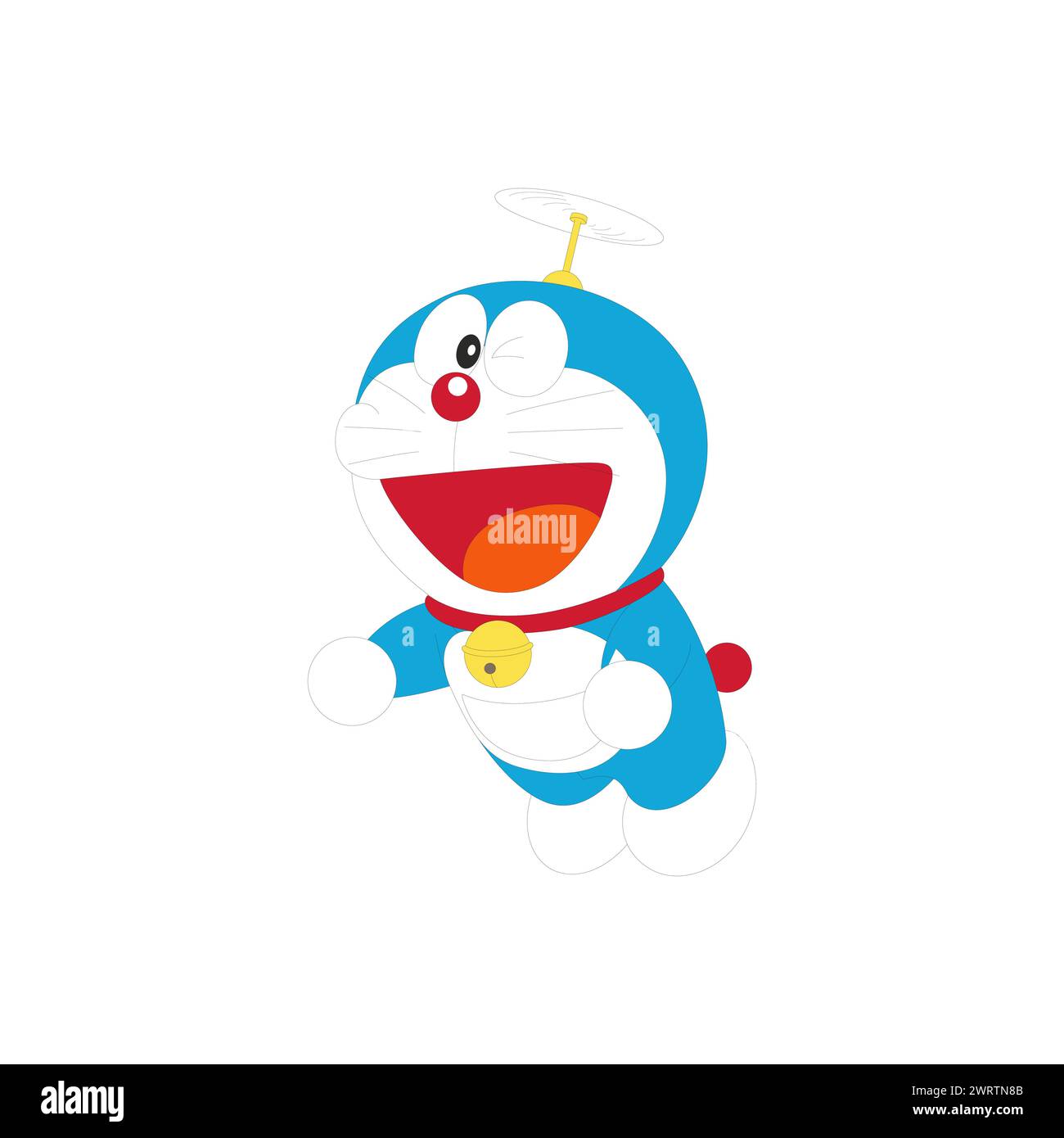 doraemon cartoon smile. japanese character manga series vector ...