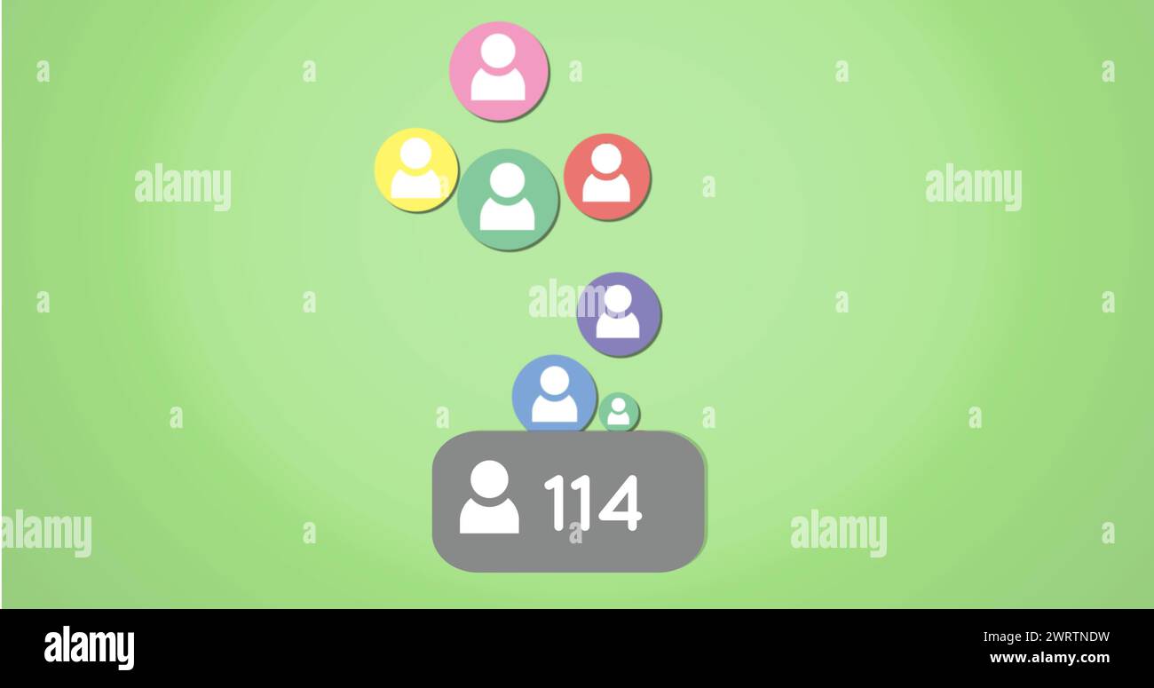 Digital image of a follower icon box with numbers counting up Stock ...