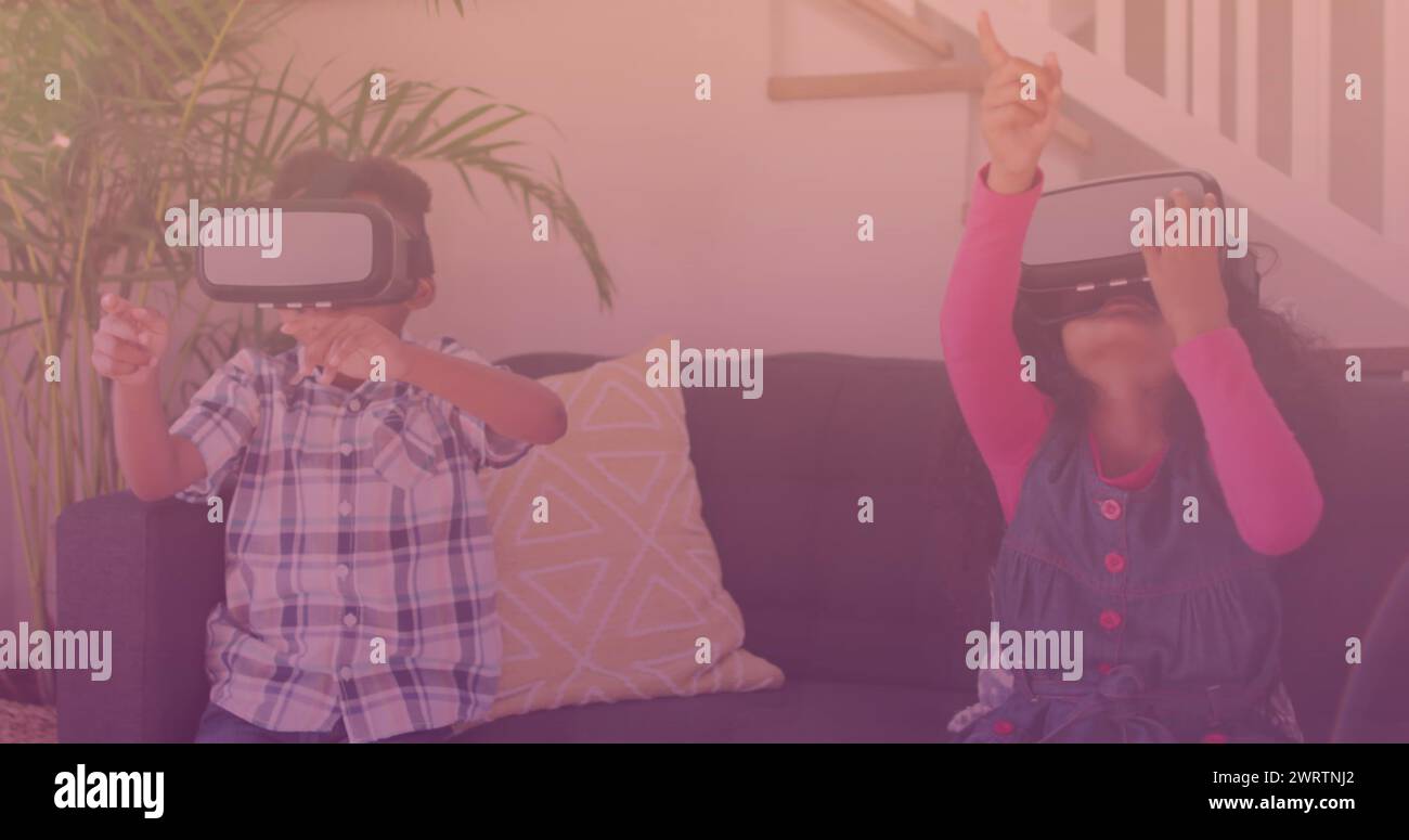 African american siblings wearing vr hi-res stock photography and ...