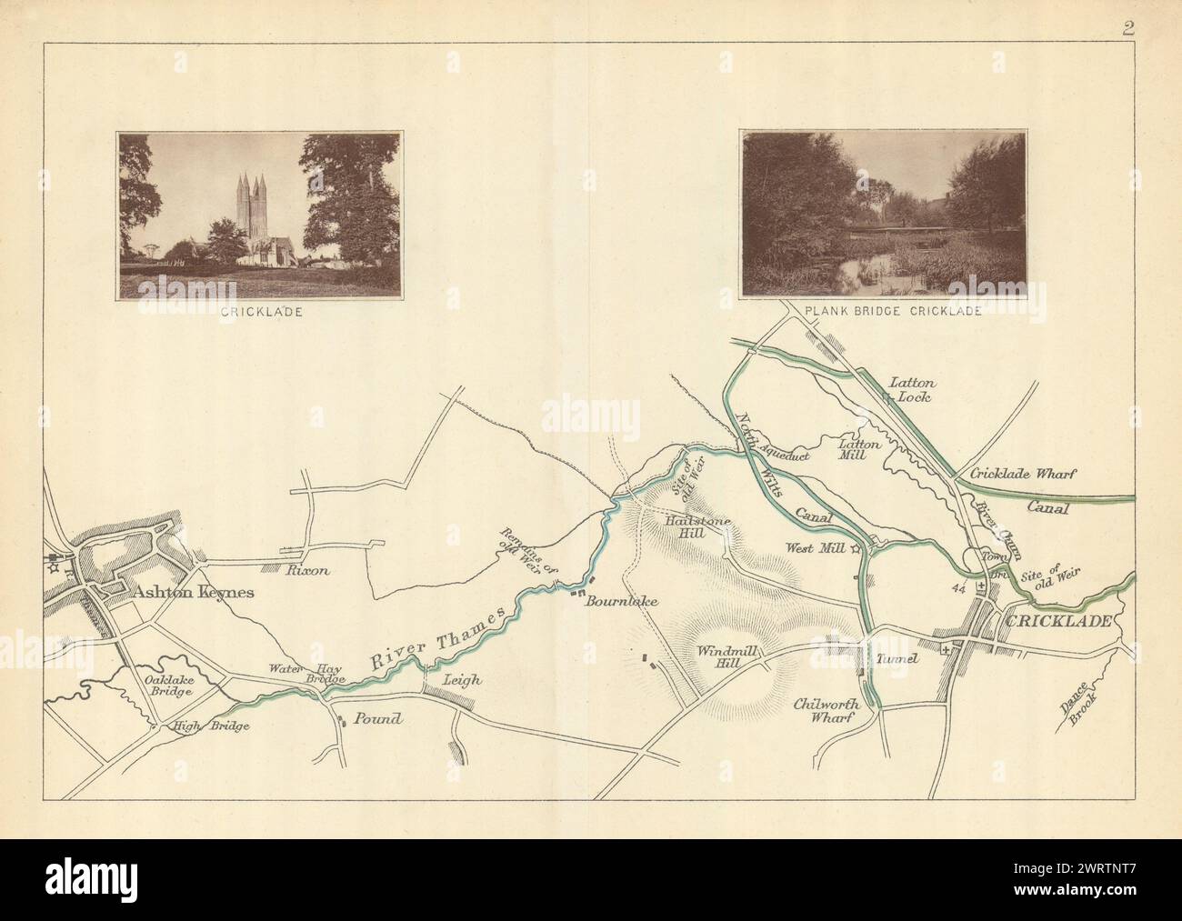 RIVER THAMES - Ashton Keynes - Cricklade. Plank Bridge. TAUNT 1879 old ...