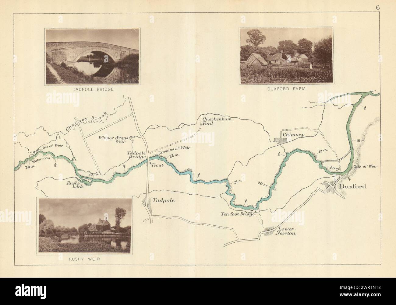 RIVER THAMES - Tadpole - Lower Newton - Duxford. Rushy Weir. TAUNT 1879 ...